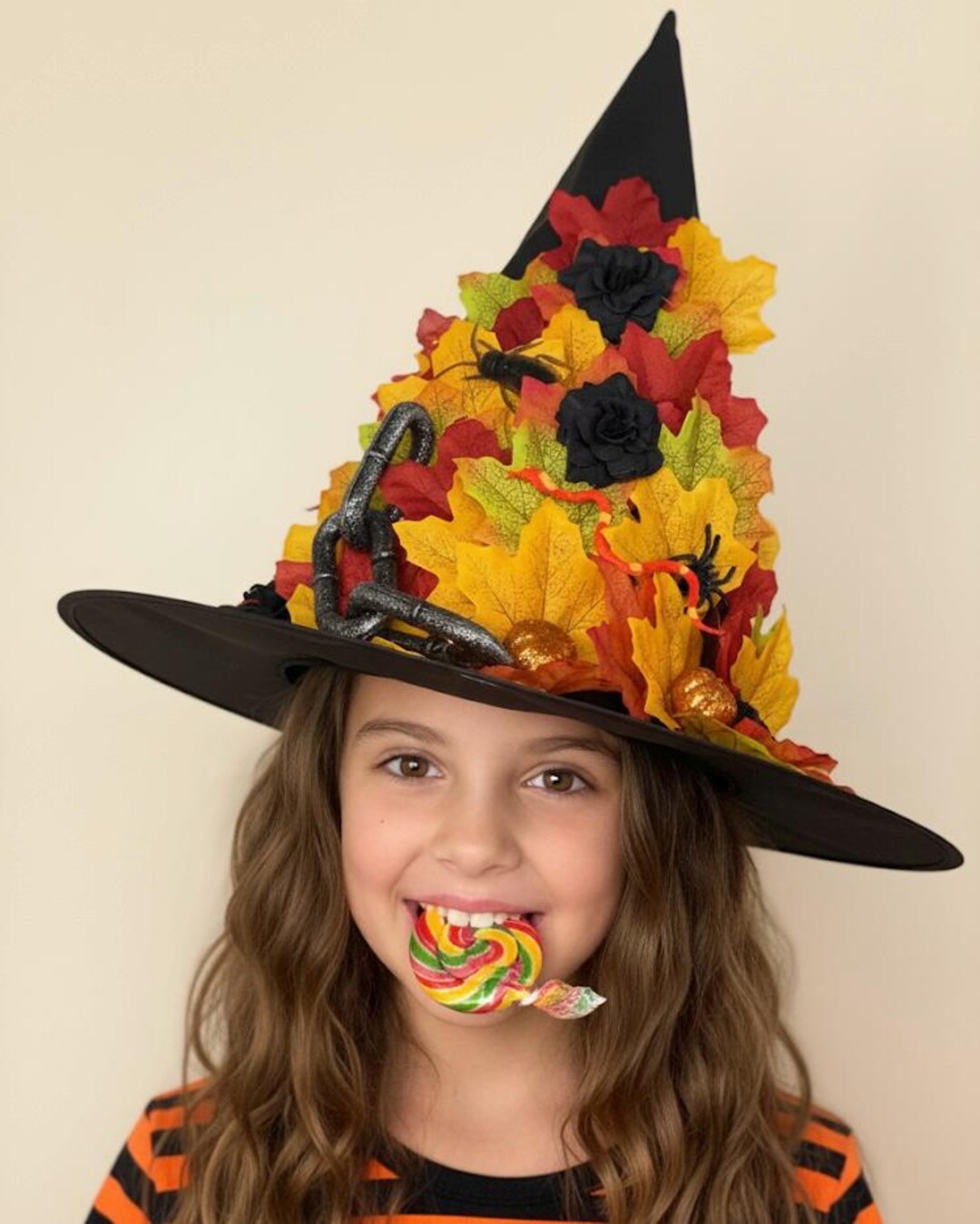 Handmade Halloween Witch Hat: Fall Leaves Party Costume (fits 5+) - Etsy