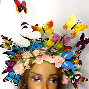 Butterfly Crown Butterfly Theme Party Headband Butterflies Headdress - Etsy