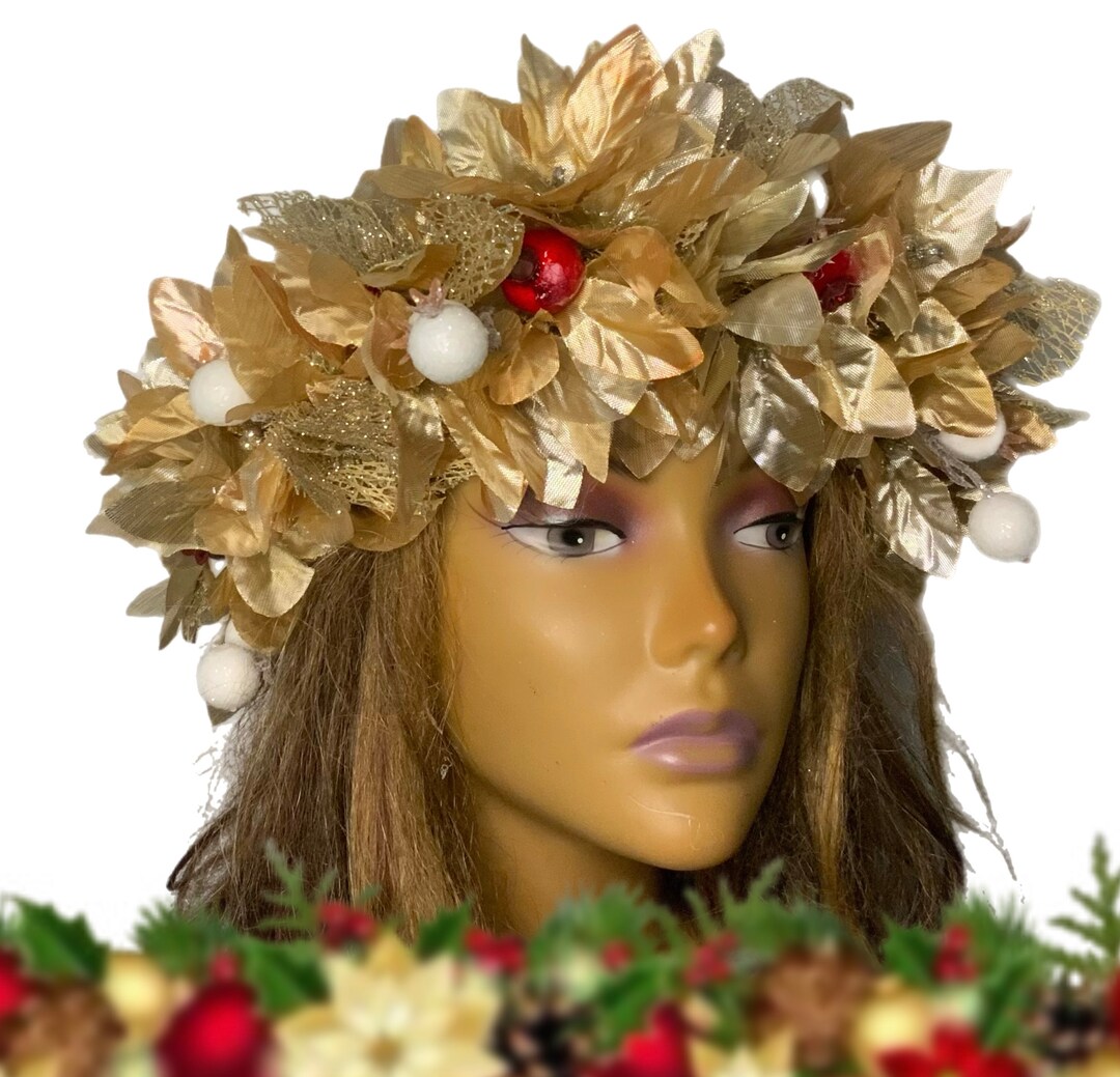 Full Head Christmas Party Crown Full Head Christmas Headwear Christmas ...