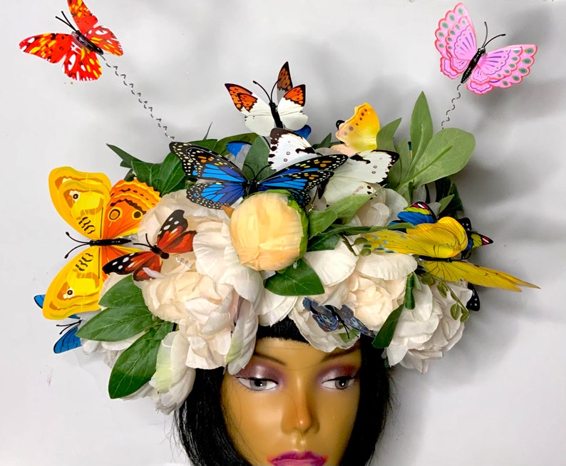 Handmade Butterfly Flower Crown: Bohemian Beach Headband - Etsy