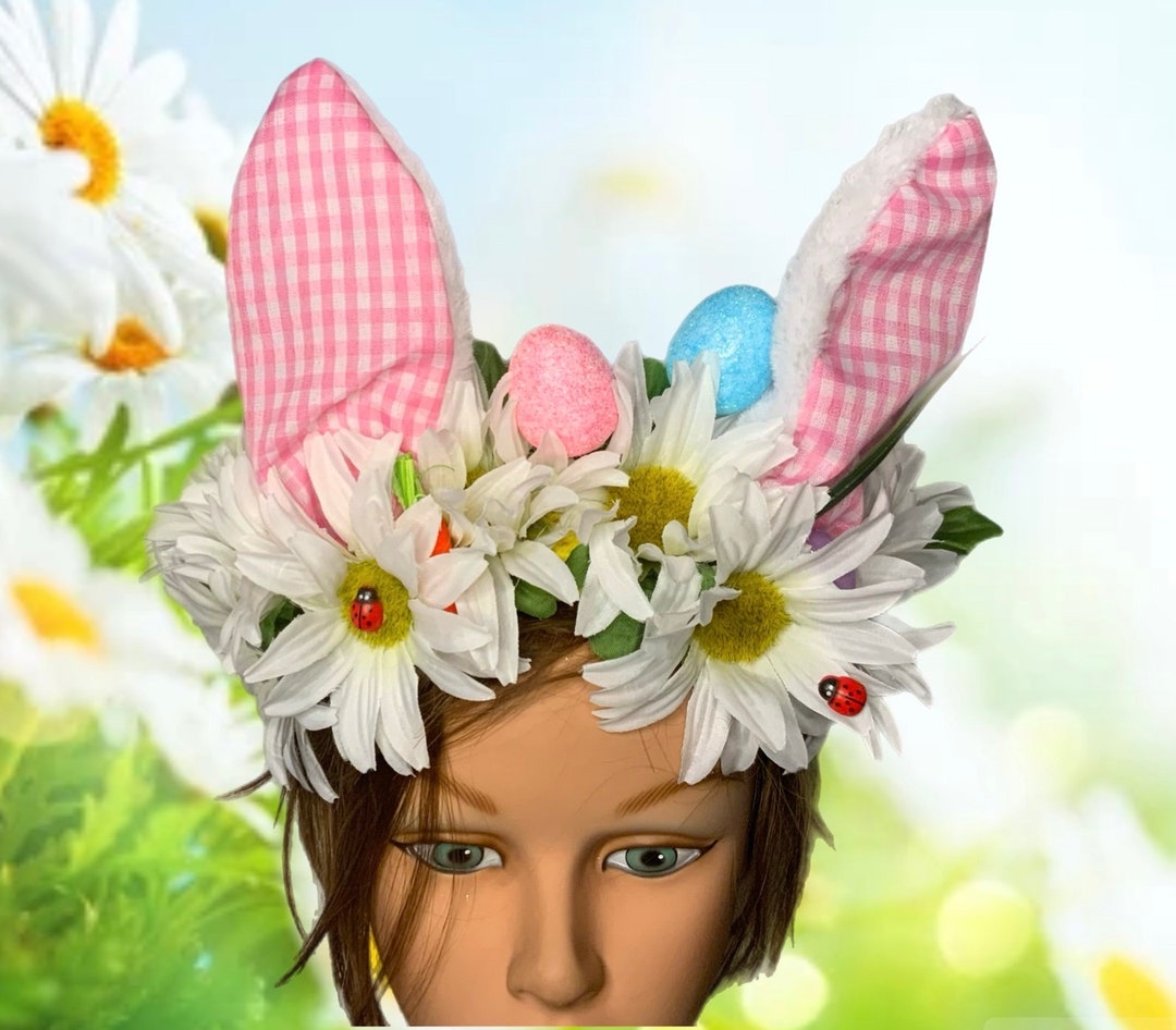 Easter Headband Kids Easter Floral Headband Bunny Ears Ester Headpiece ...