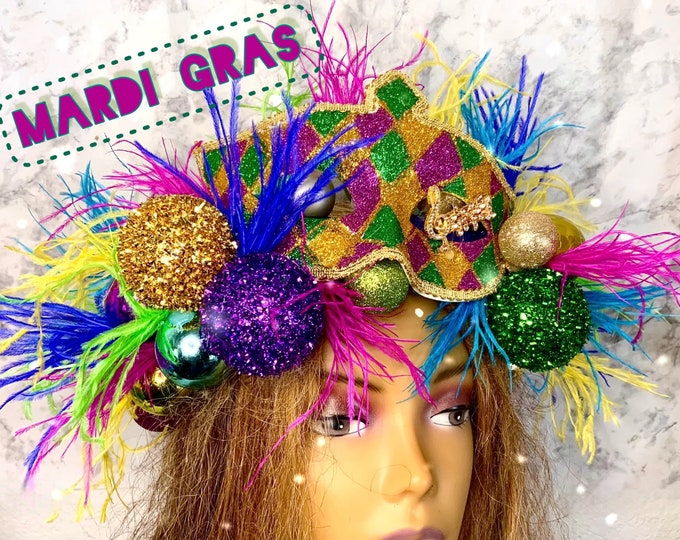 Mardi Gras Headband, Mardi Gras Crown, Mardi Gras Headpiece, Mardi Gras ...