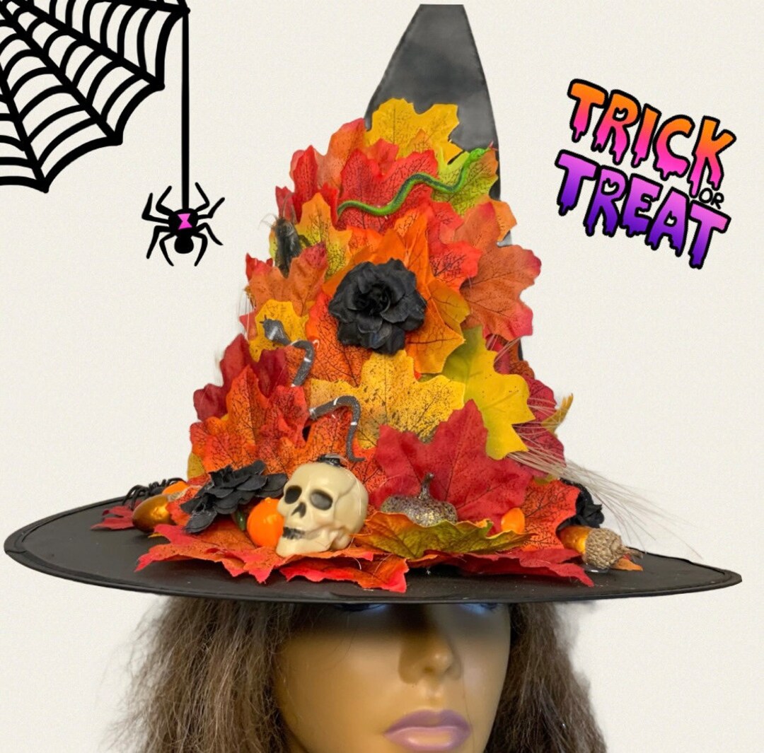 Halloween Witch Black Hat Handmade Halloween Headband Halloween Party ...