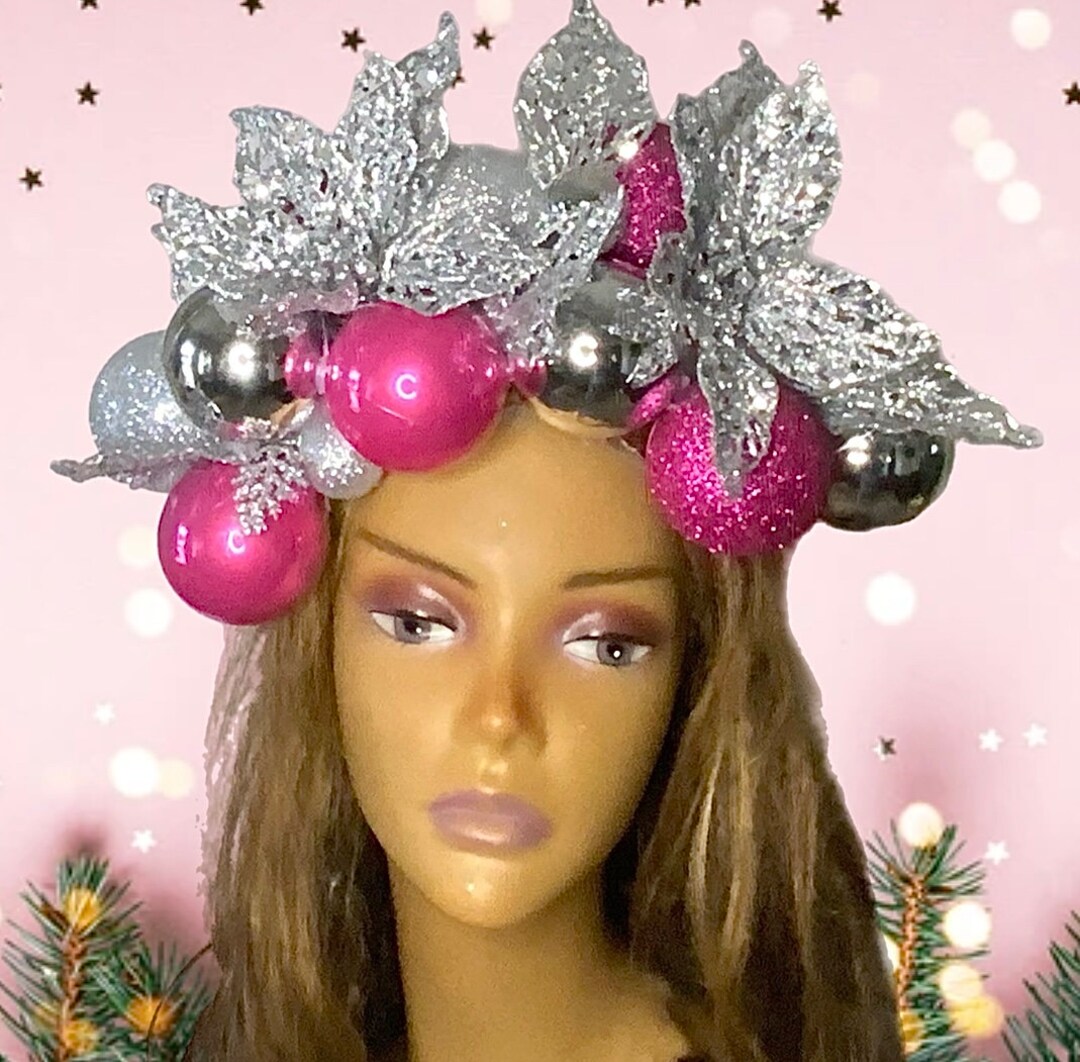 Pink Christmas Crown Holiday Crown Christmas Party Headpiece UNISEX ...