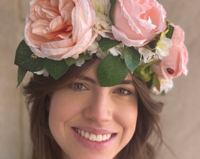 Coachella Crown Floral Headband Big, Bright Bohemian Flower Crown ...