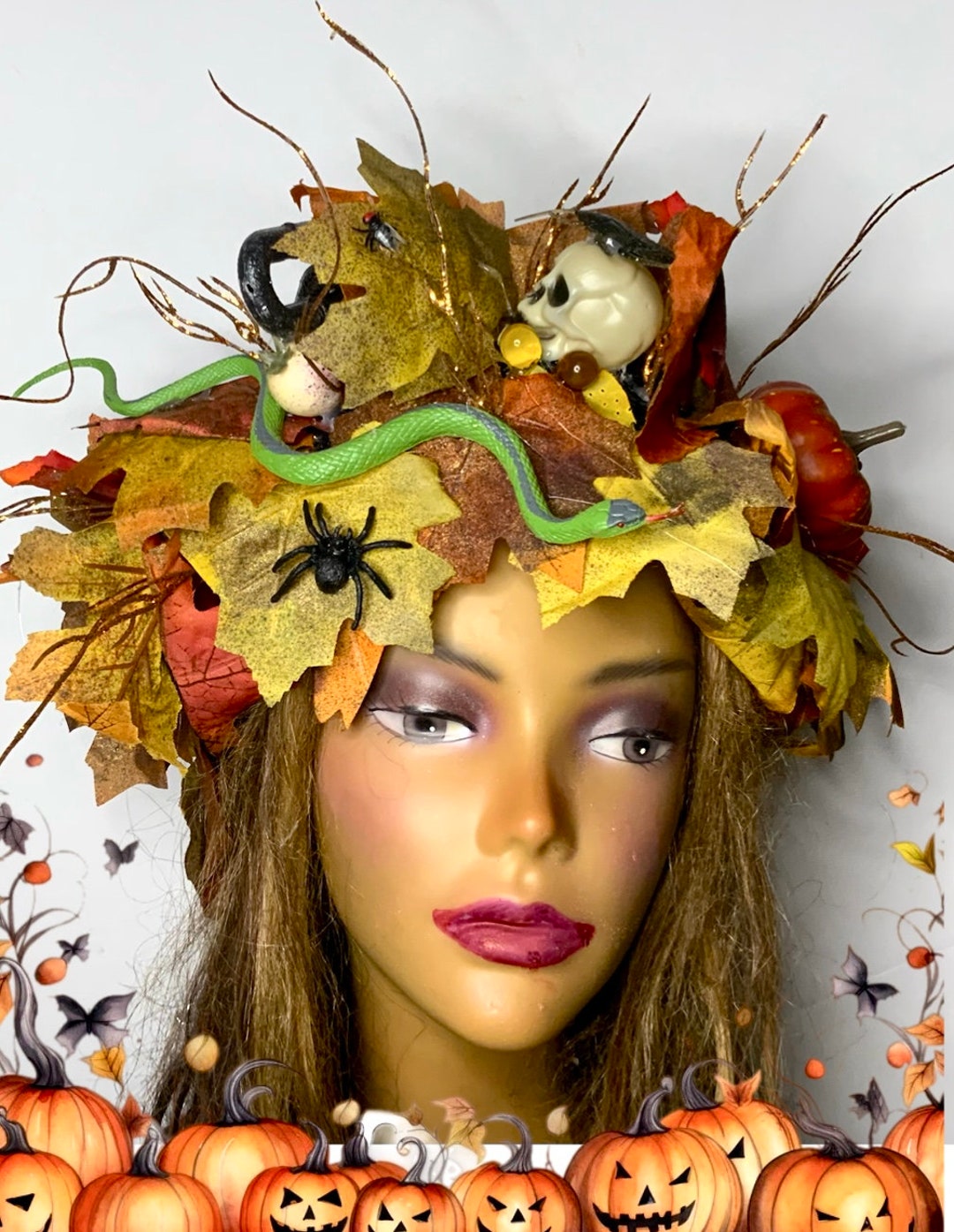 Halloween Crown Fall Headband Handmade Fall Theme Headband Artificial ...