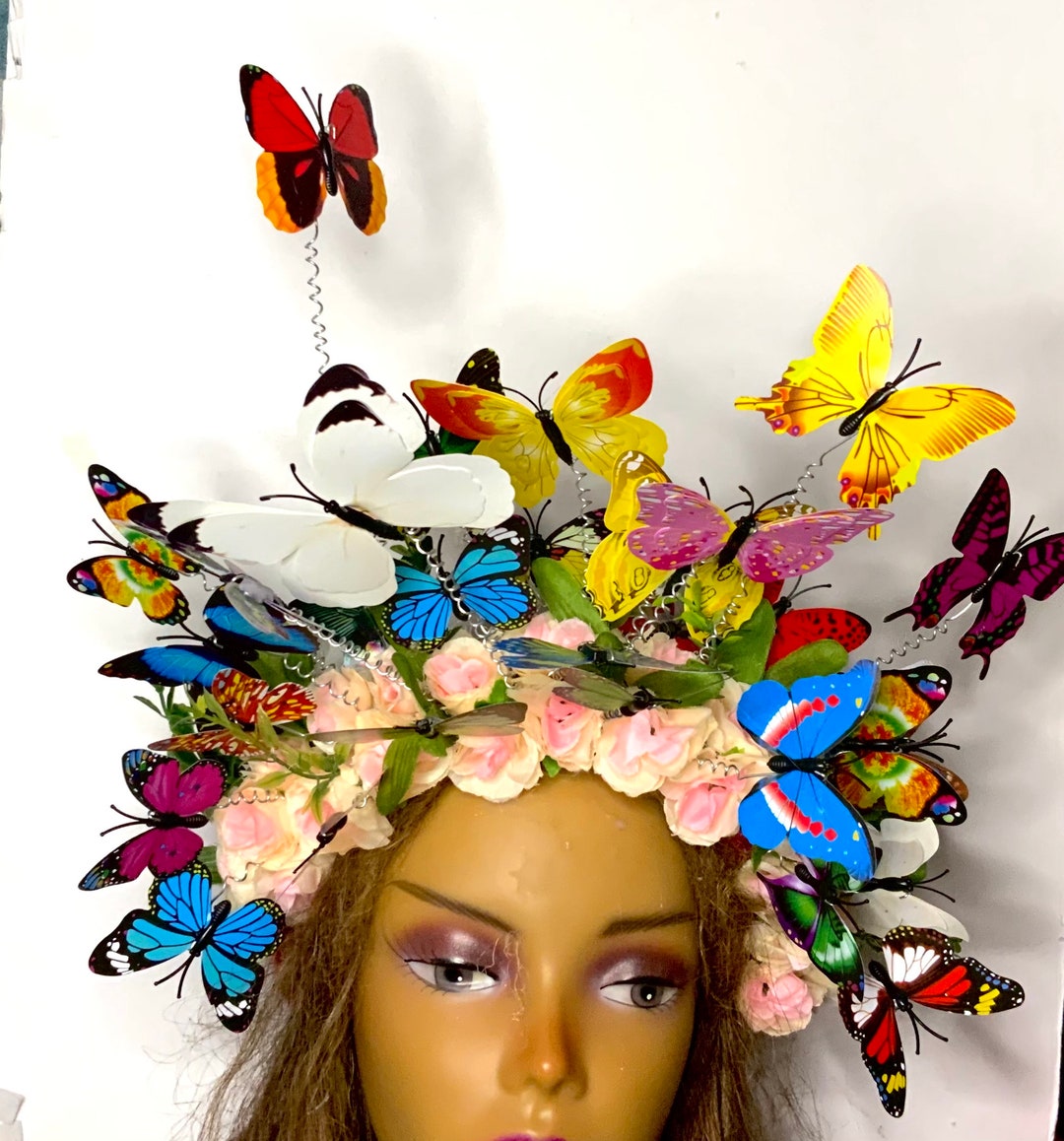 Butterfly Crown Butterfly Theme Party Headband Butterflies Headdress - Etsy