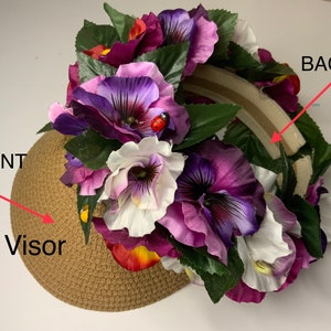Floral Visor Flower Summer Visor Golf Floral Visor Golf Visor - Etsy