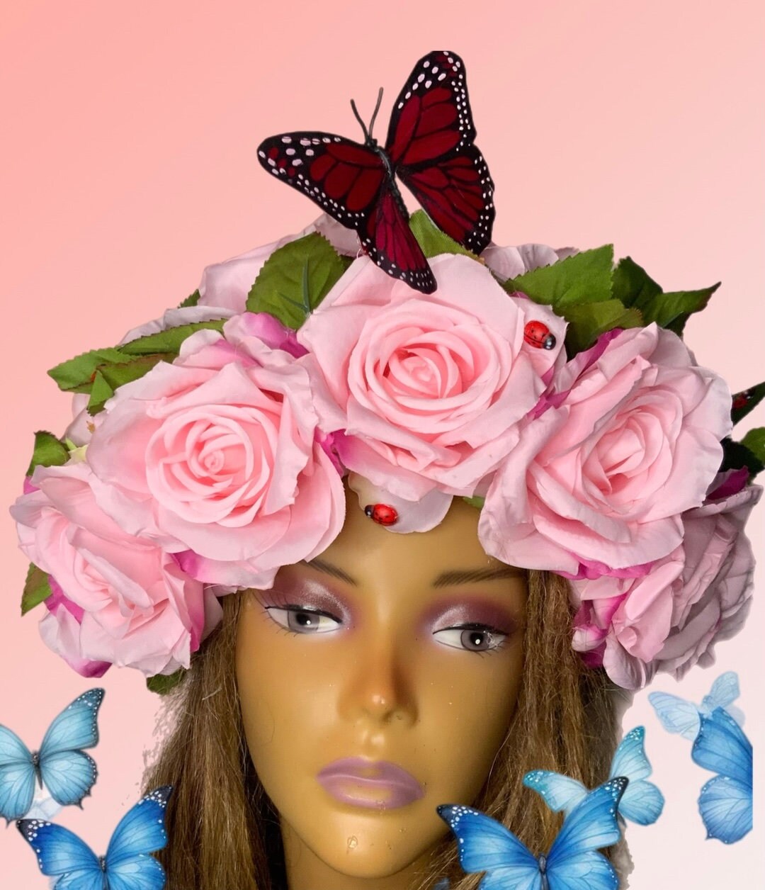 Coachella Crown Big, Bright Bohemian Flower Crown, Beach Chic Floral ...