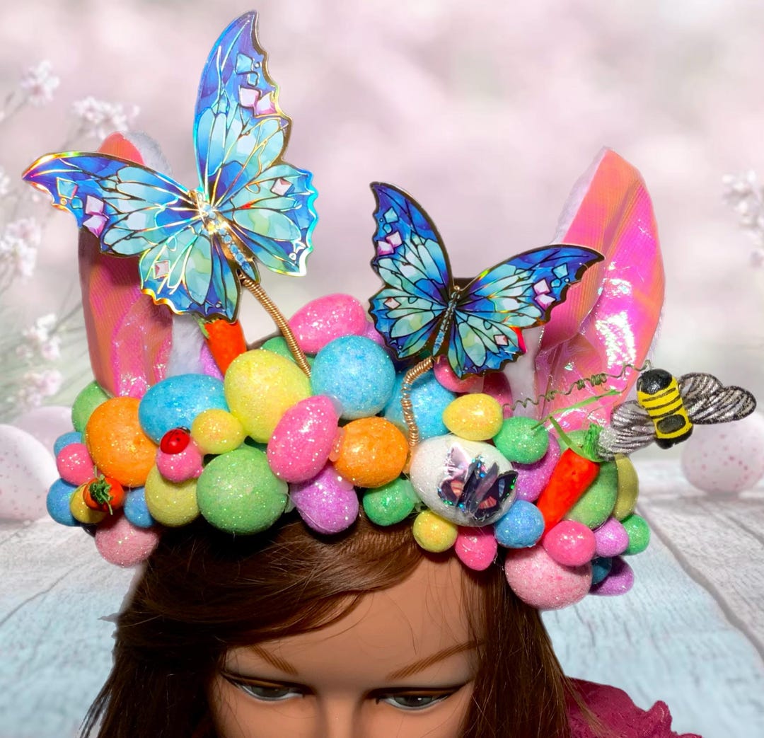 Easter Headband Kids Easter Floral Headband Bunny Ears Ester Headpiece ...