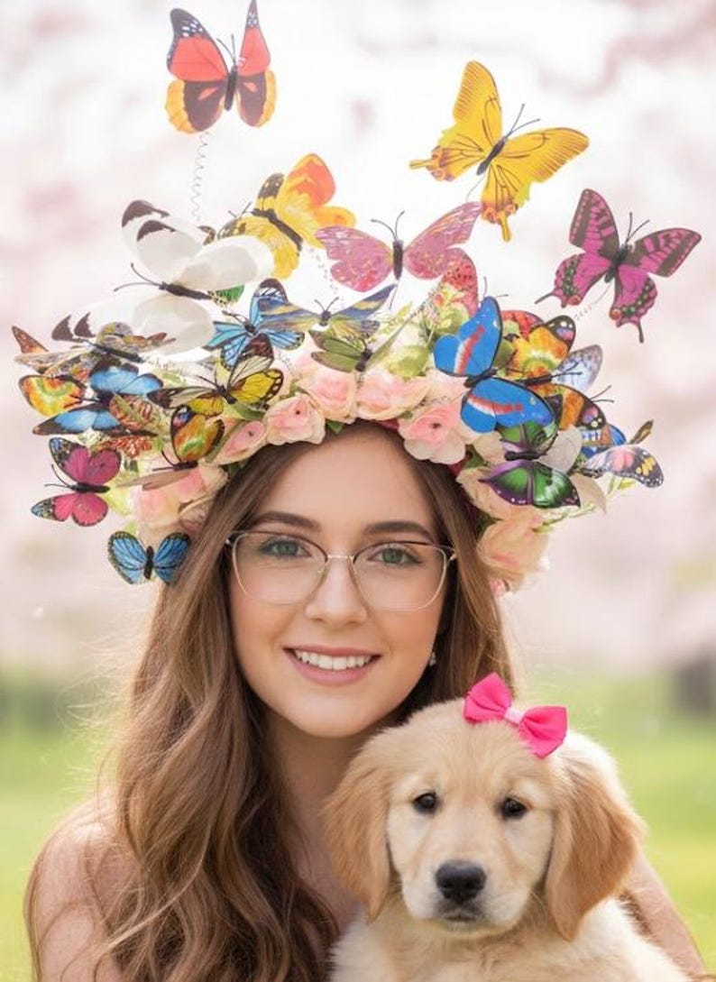 Butterfly Crown Butterfly Theme Party Headband Butterflies Headdress - Etsy