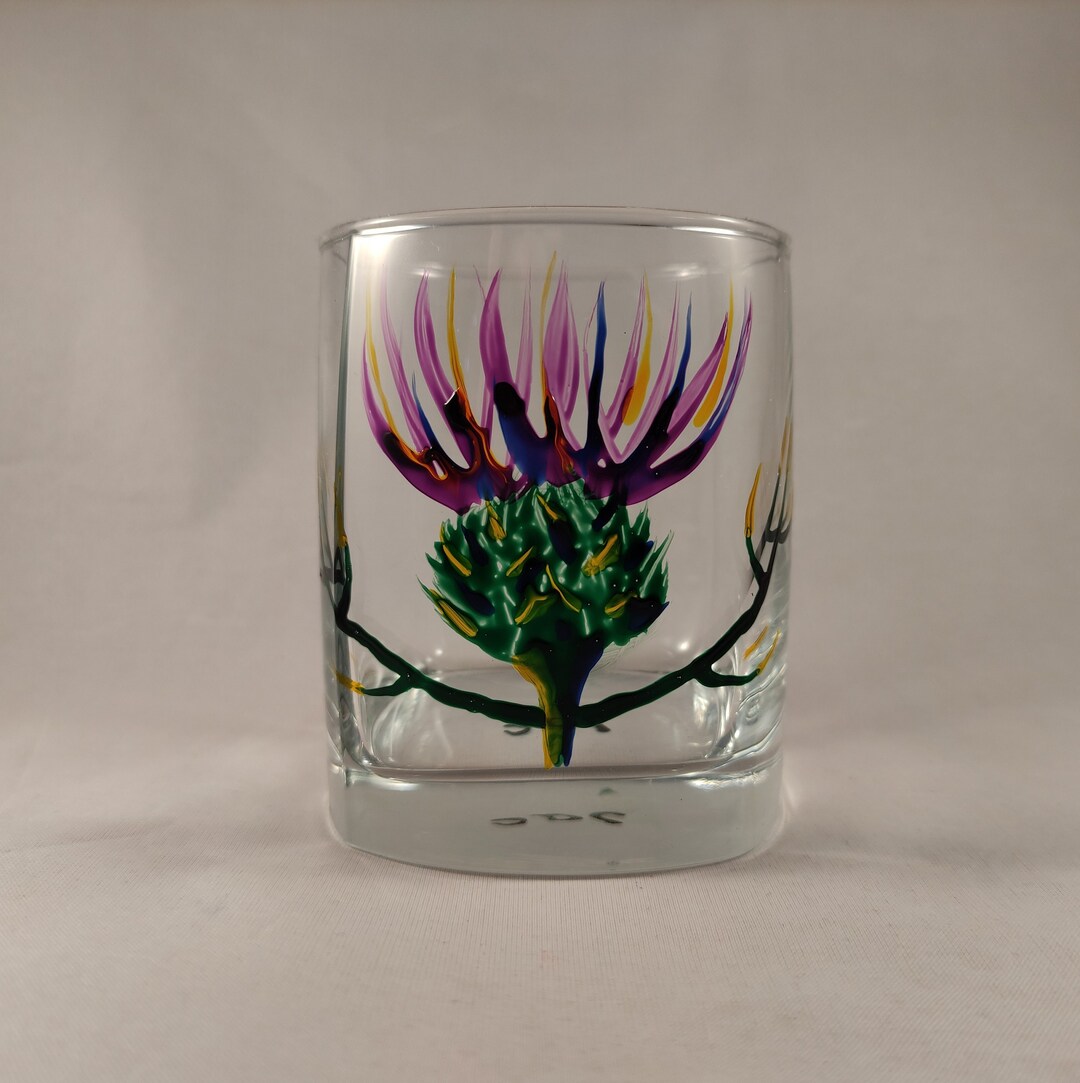 Purple Scottish Thistle Spirit Glass - Etsy