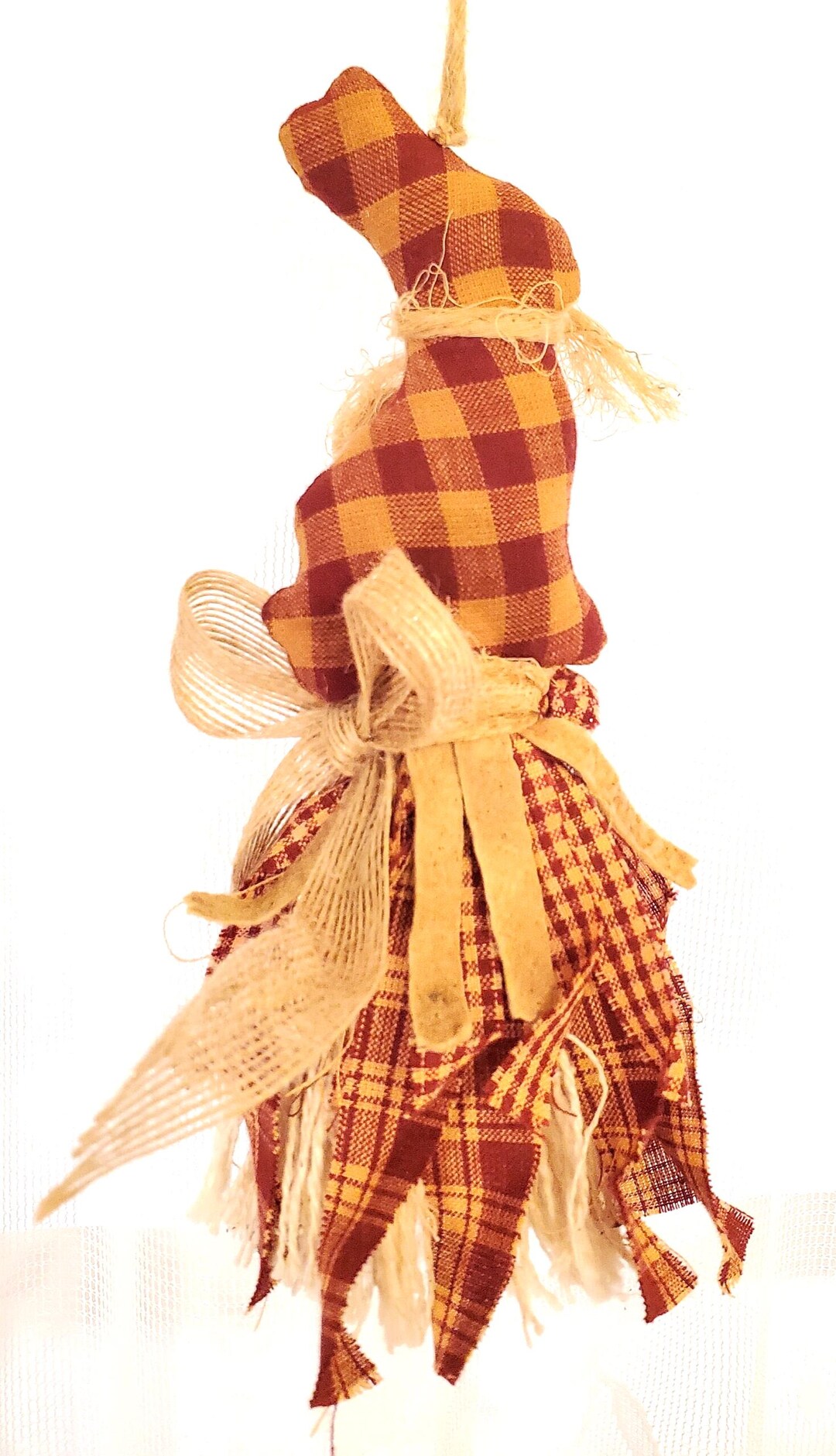 OOAK Collectible Handmade Buffalo Plaid Rabbit Tassel: Primitive ...