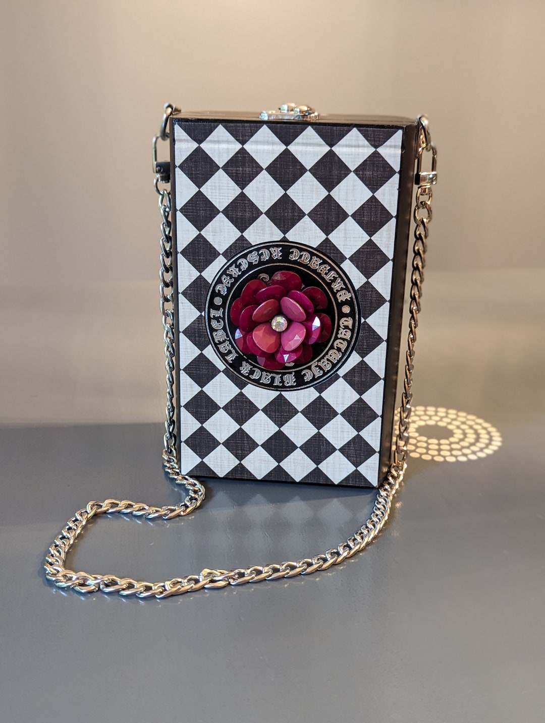 Black and White Checkered Purse - Etsy