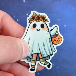 Cute Boo Ghost Sticker, Trick or Treating Ghost, Halloween, Fall ...