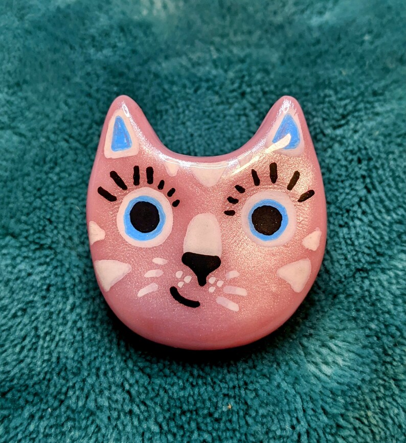 Adorable Clay Pins, Cat Pins, Handmade Pins, Cute Pins, Ooak Pins ...