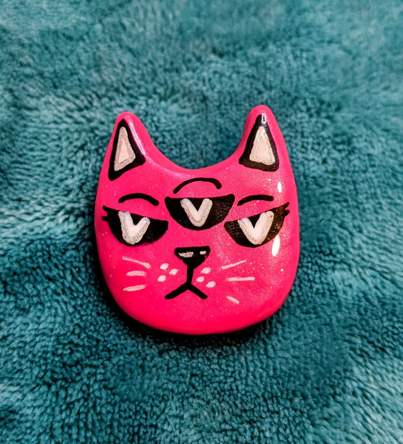 Adorable Clay Pins, Cat Pins, Handmade Pins, Cute Pins, Ooak Pins ...