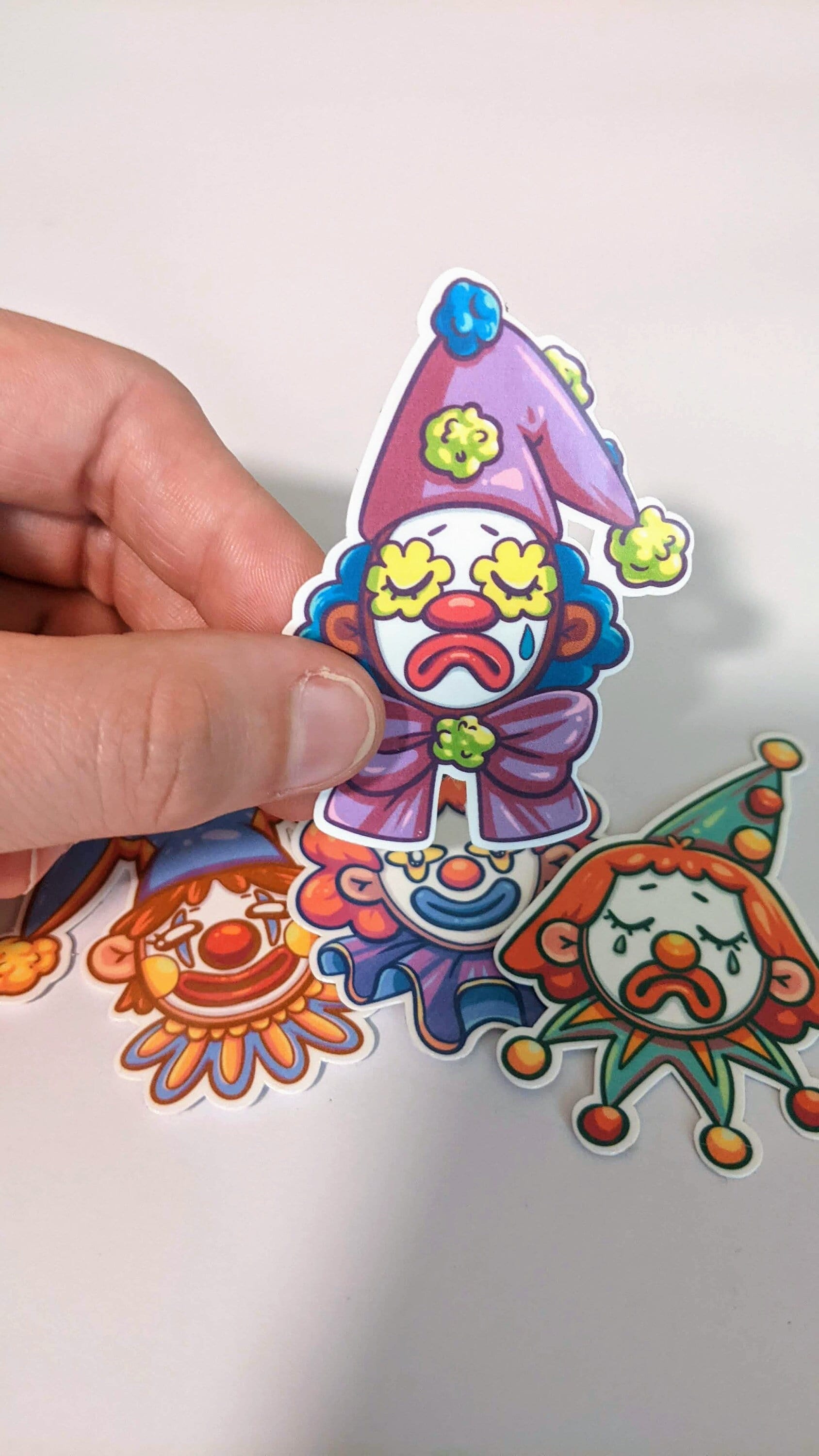 Cute Pastel Clown Sticker Set, Circus Stickers, Happy, Sad, Waterproof ...