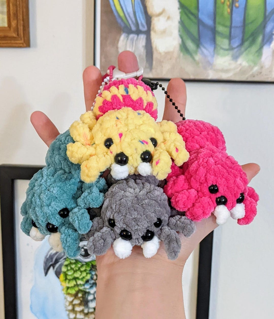 Cute Jumping Spider Keychain Plushie | Hanging Bag Charm | Small Plush ...