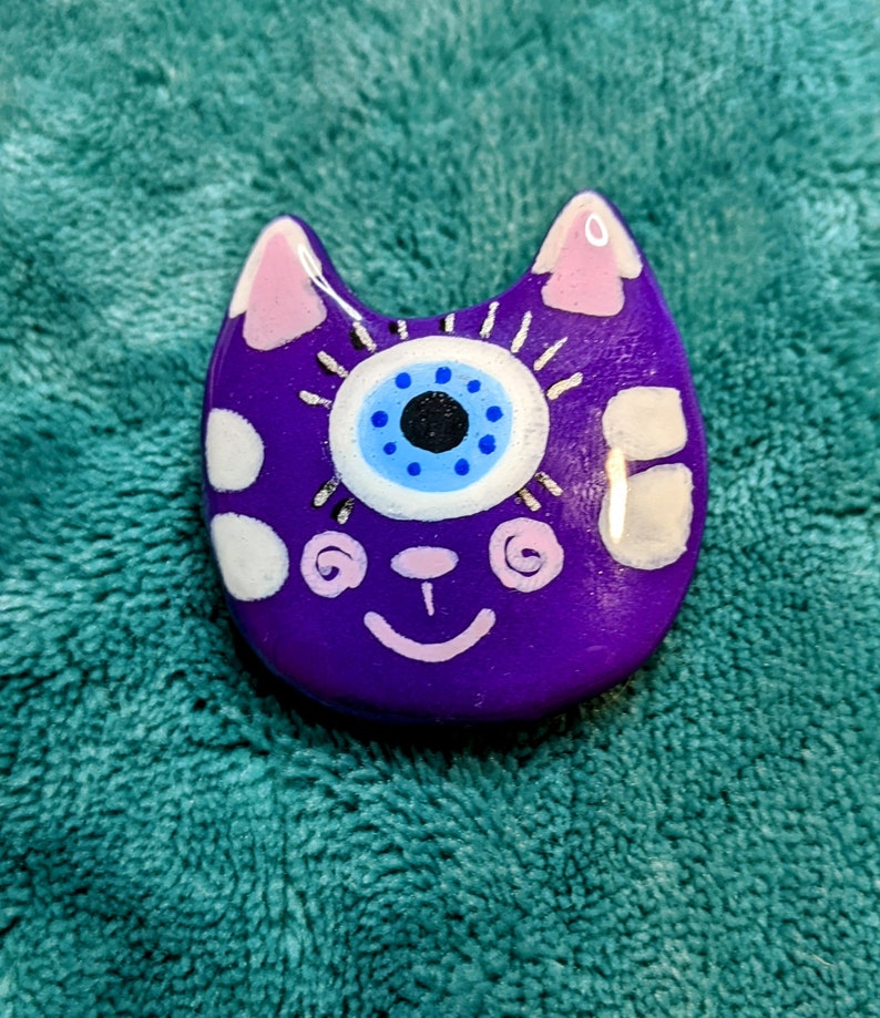 Adorable Clay Pins, Cat Pins, Handmade Pins, Cute Pins, Ooak Pins ...