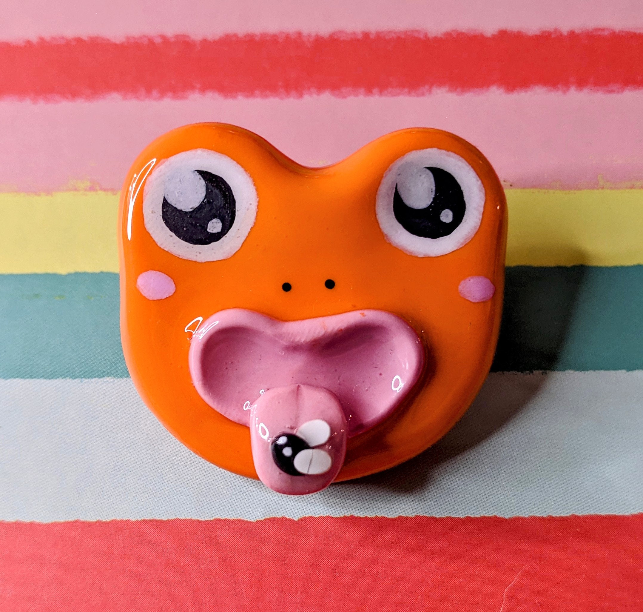 Cute Frog Pins, Handmade Clay Pins, Frog Accessories, Handmade Clay ...