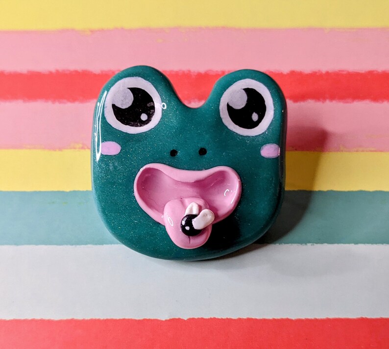 Cute Frog Pins, Handmade Clay Pins, Frog Accessories, Handmade Clay ...