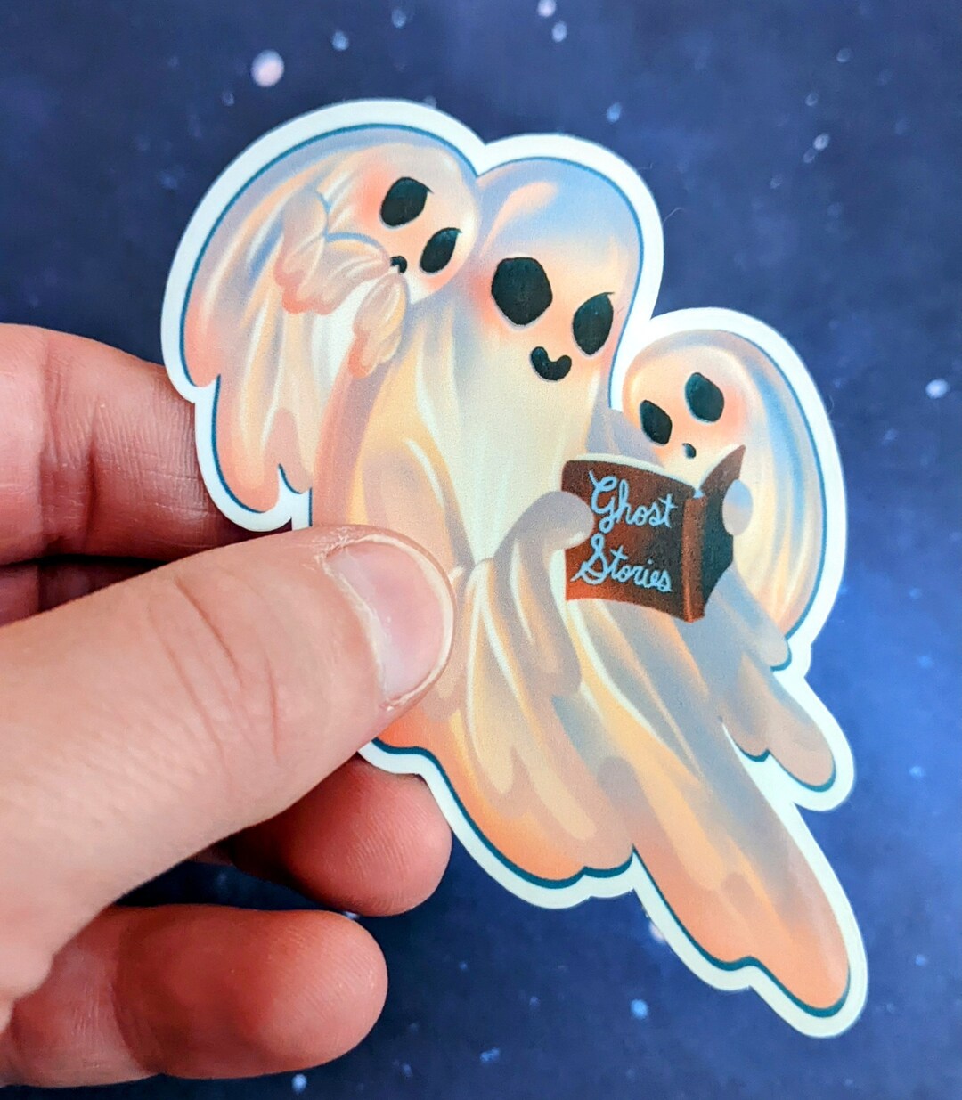 Cute Boo Ghost Sticker, Ghost Family, Reading Book, Halloween, Fall ...