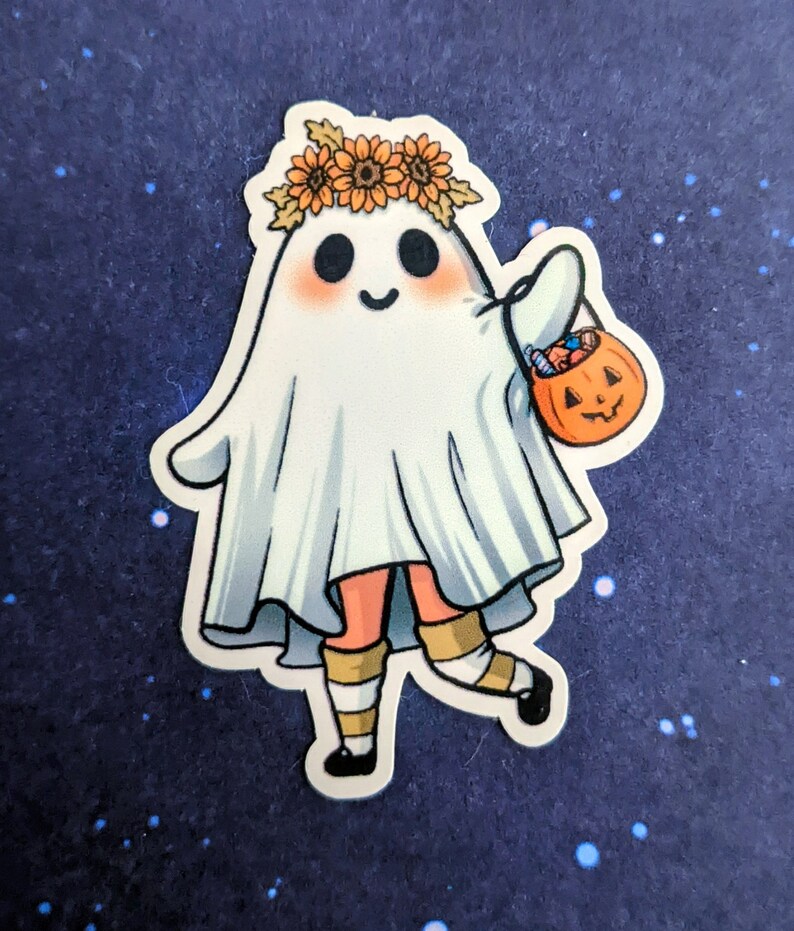 Cute Boo Ghost Sticker, Trick or Treating Ghost, Halloween, Fall ...