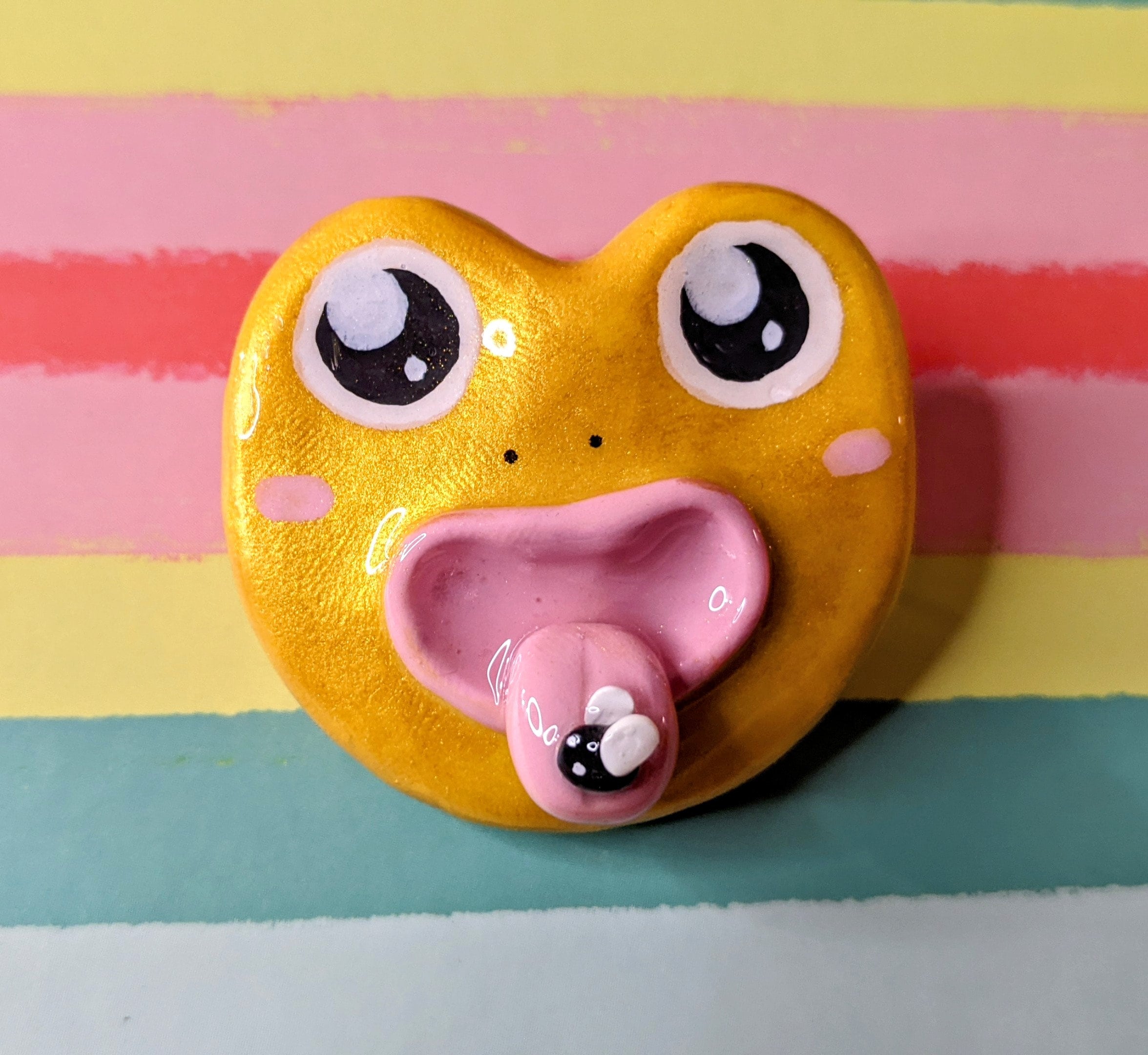 Cute Frog Pins, Handmade Clay Pins, Frog Accessories, Handmade Clay ...