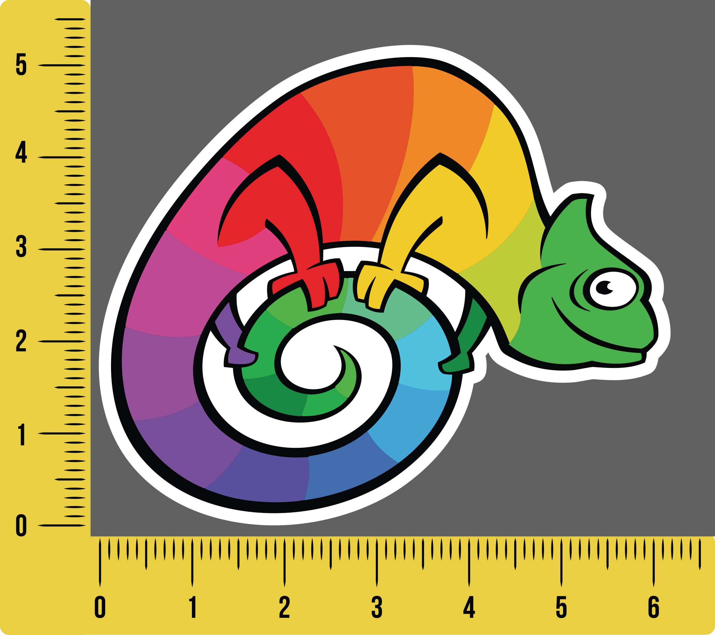 Colored Rainbow Chameleon Laminated Sticker/decal (water/scratch Proof ...