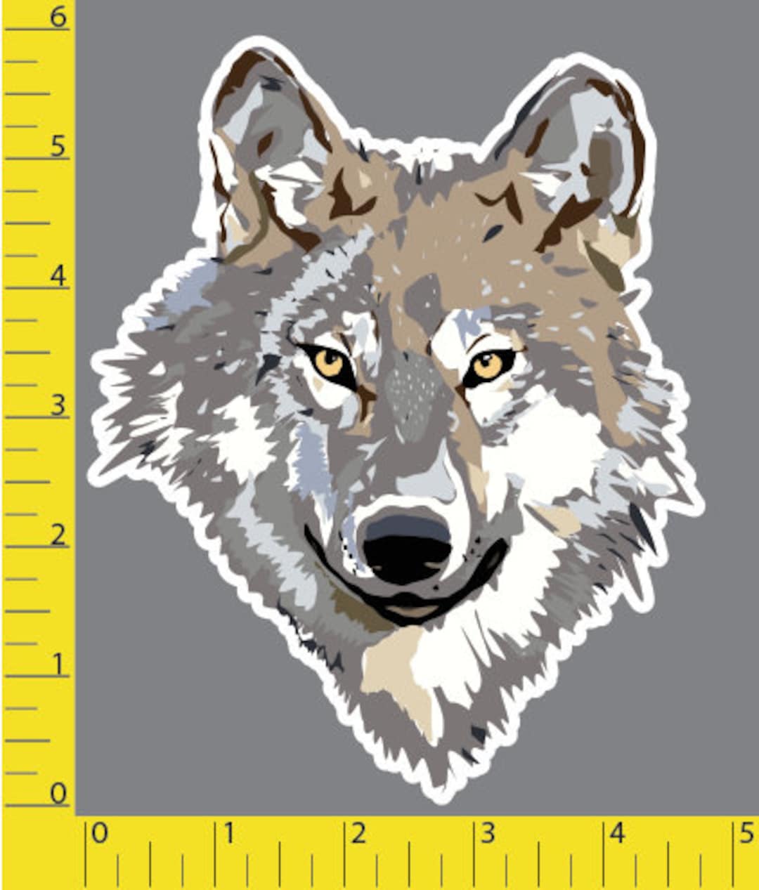 Wolf Head 0902023on Corner Laminated Sticker/decal (water/scratch Proof ...