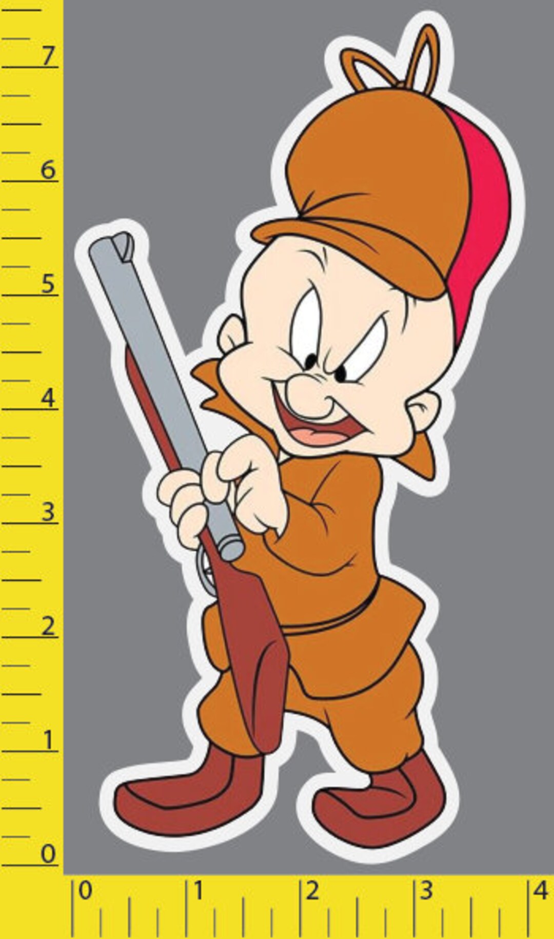 Elmer Fudd With Gun Laminated Sticker/decal (water/scratch Proof) - Etsy
