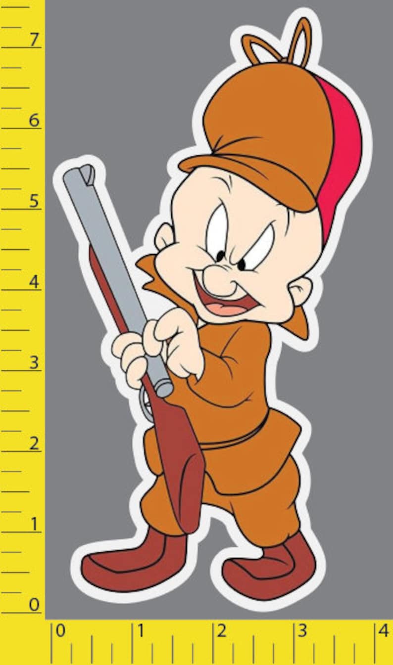 Elmer Fudd With Gun Laminated Sticker/decal water/scratch Proof - Etsy