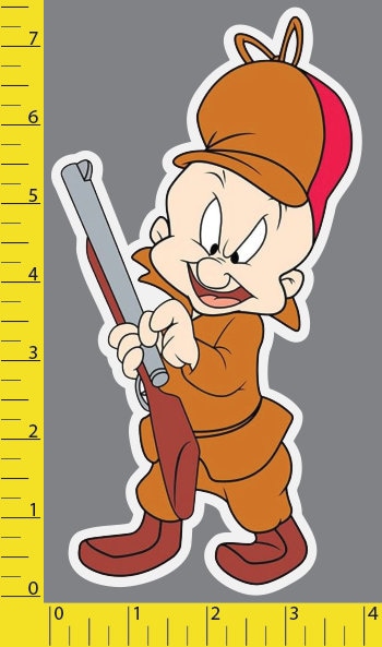 Elmer Fudd With Gun Laminated Sticker/decal water/scratch Proof - Etsy