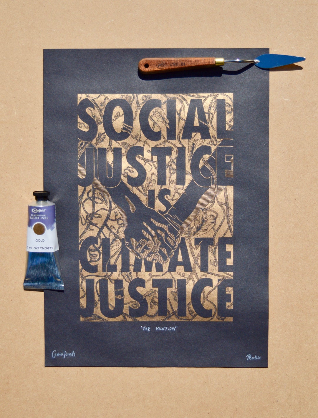 The Solution - Gold A3 Original Print - Etsy