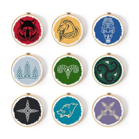 Skyrim Guard Shields Cross Stitch Pattern Set | Etsy