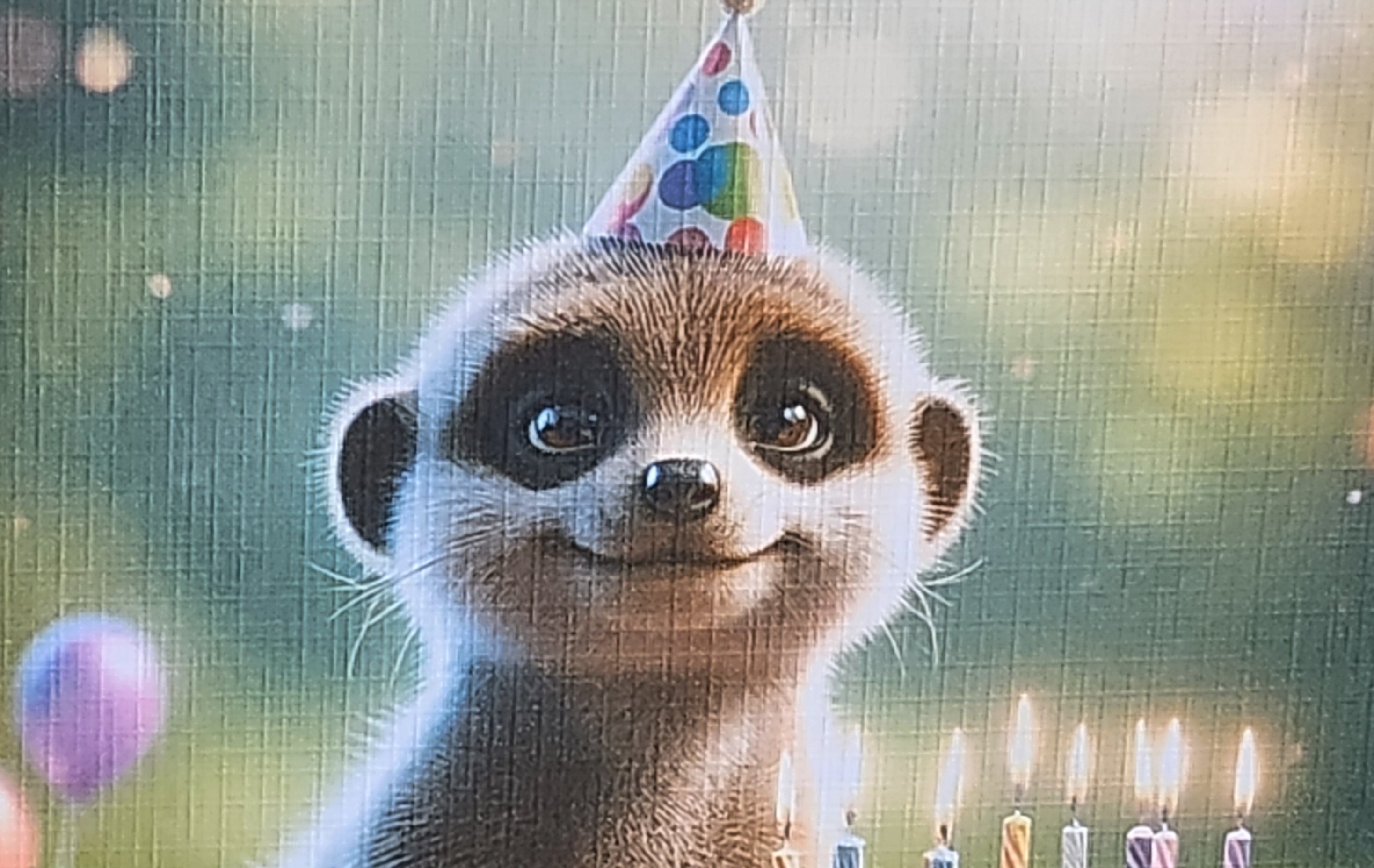 Meerkat Birthday Card Meerkat Wearing Birthday Hat Happy Birthday Dad ...