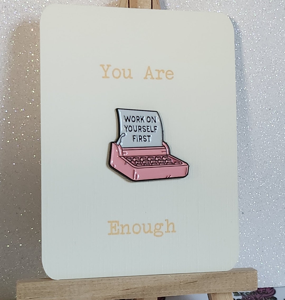 Positive Affirmation Enamel Pin Badge 'work on Yourself First' on Gift ...