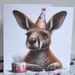 Kangaroo Birthday Card Kangaroo Wearing Birthday Hat Husband Wife Son ...