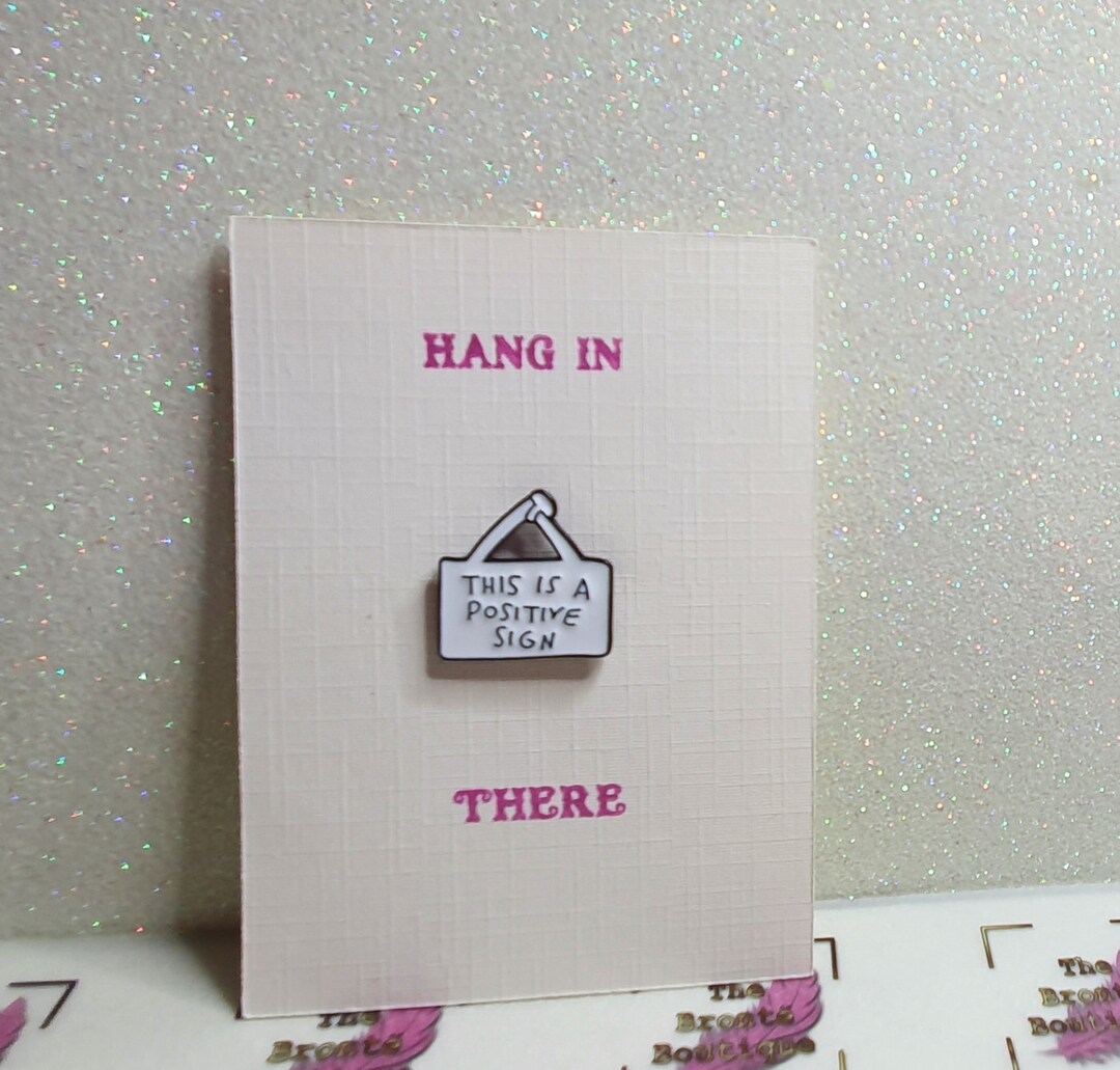 Positive Sign Enamel Badge Linen Effect Gift Card This is A Positive ...