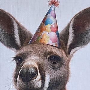 Kangaroo Birthday Card Kangaroo Wearing Birthday Hat Husband Wife Son ...