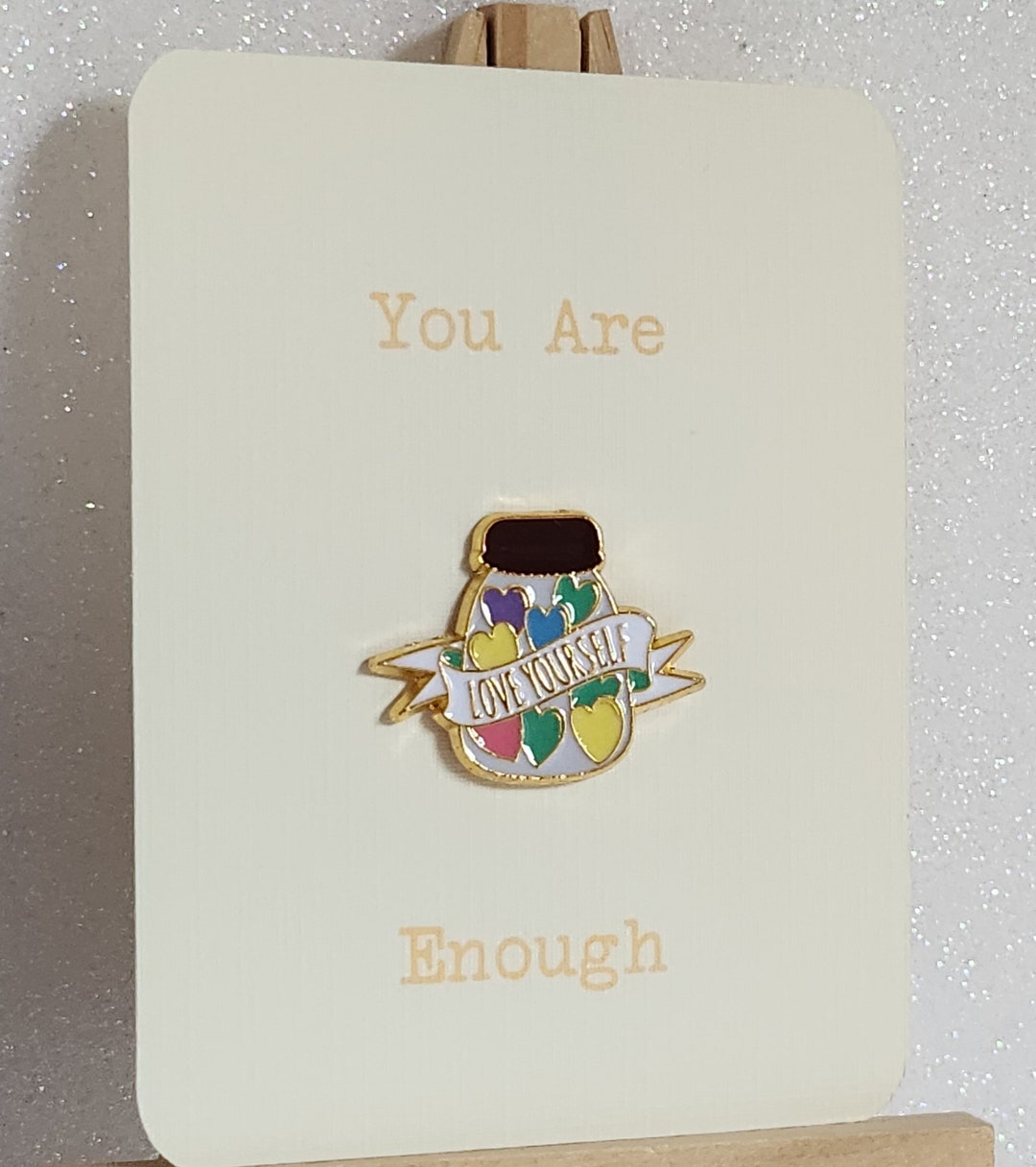 Positive Affirmation Enamel Pin Badge 'love Yourself' You Are Enough on ...