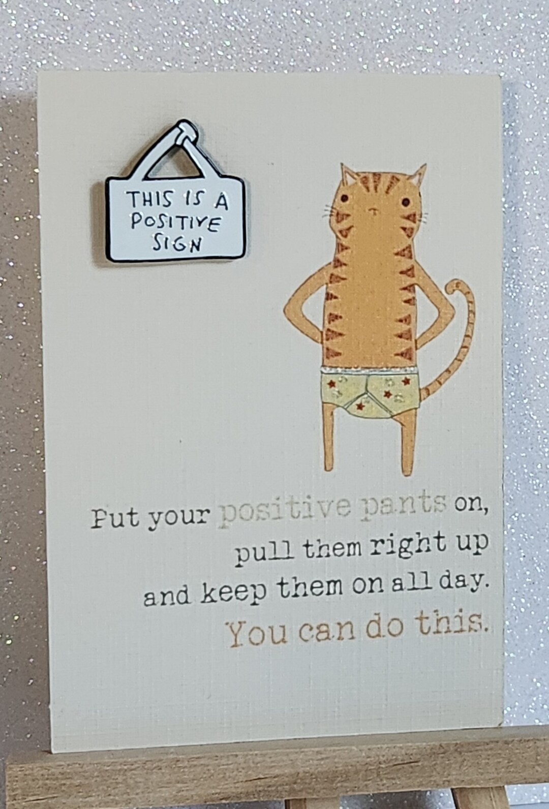 Positive Enamel Badge 'this is A Positive Sign' on Gift Card Positive ...