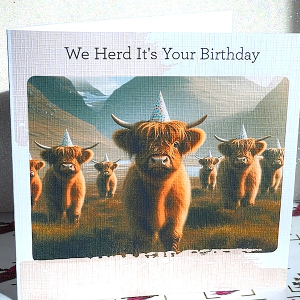 Highland Cow Birthday Card - Etsy