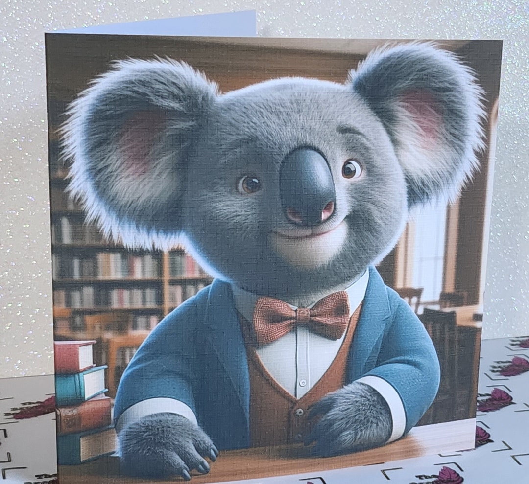 Koala Father's Day Card Koala Bear With Smart Suit and Bow Tie Dad Step ...