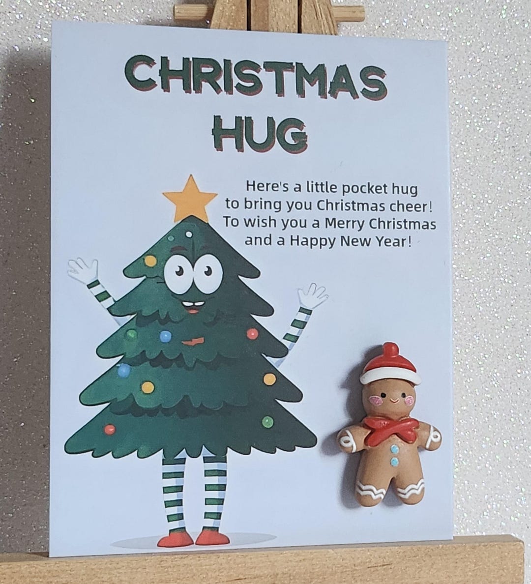 Christmas Pocket Hug 3d Gingerbread Man Pocket Hug Mounted on Gift Card ...