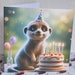 Meerkat Birthday Card Meerkat Wearing Birthday Hat Happy Birthday Dad ...