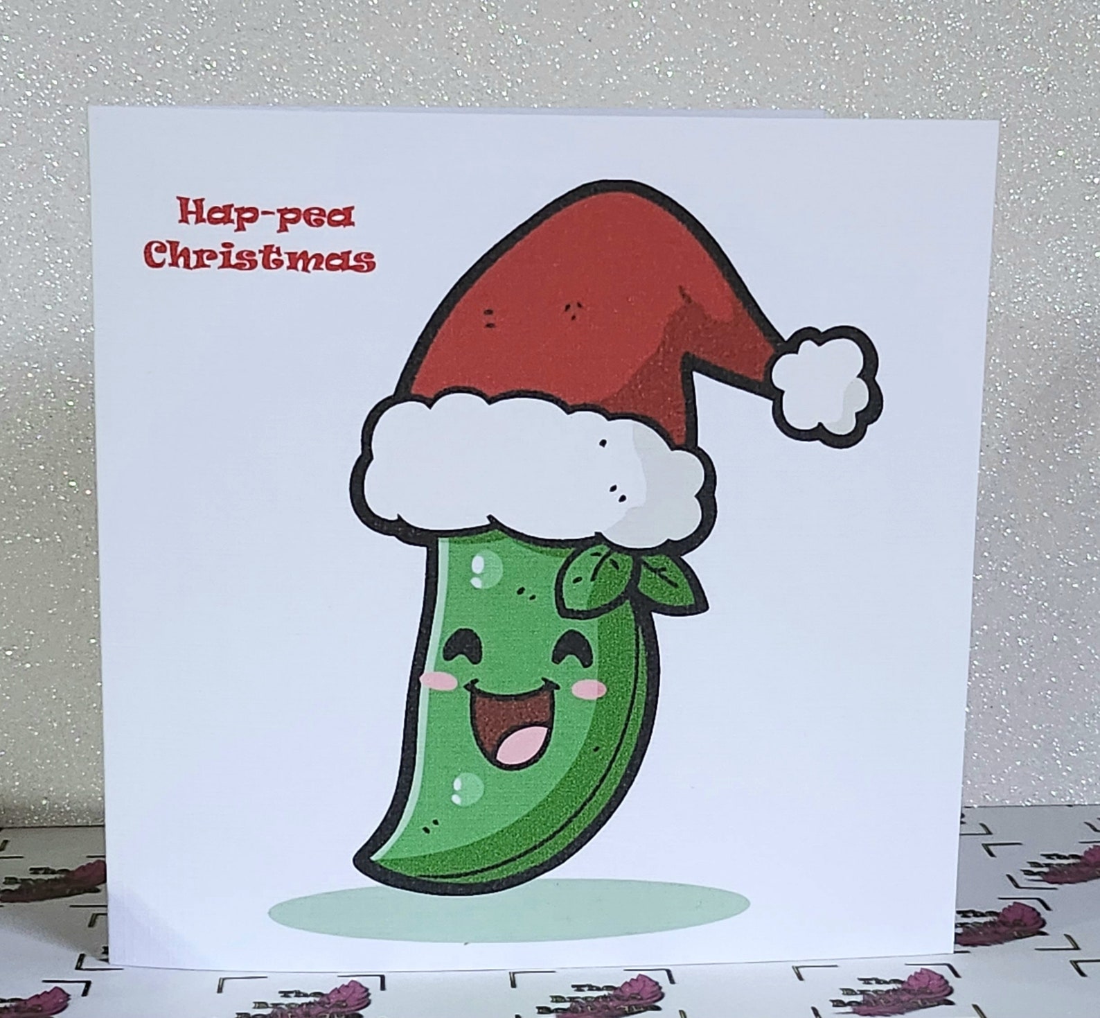 Funny Christmas Card 'hap-pea Christmas' Laughing Cartoon Pea Pod in ...