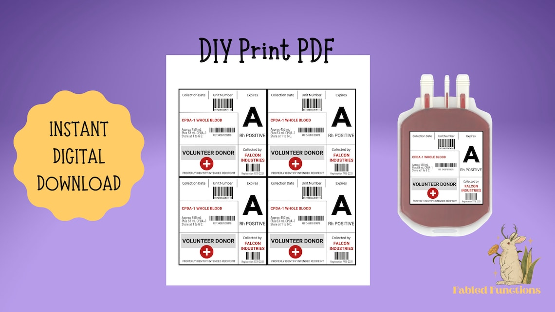 Vampire Blood Bag Labels: Twilight, True Blood, Halloween Instant ...