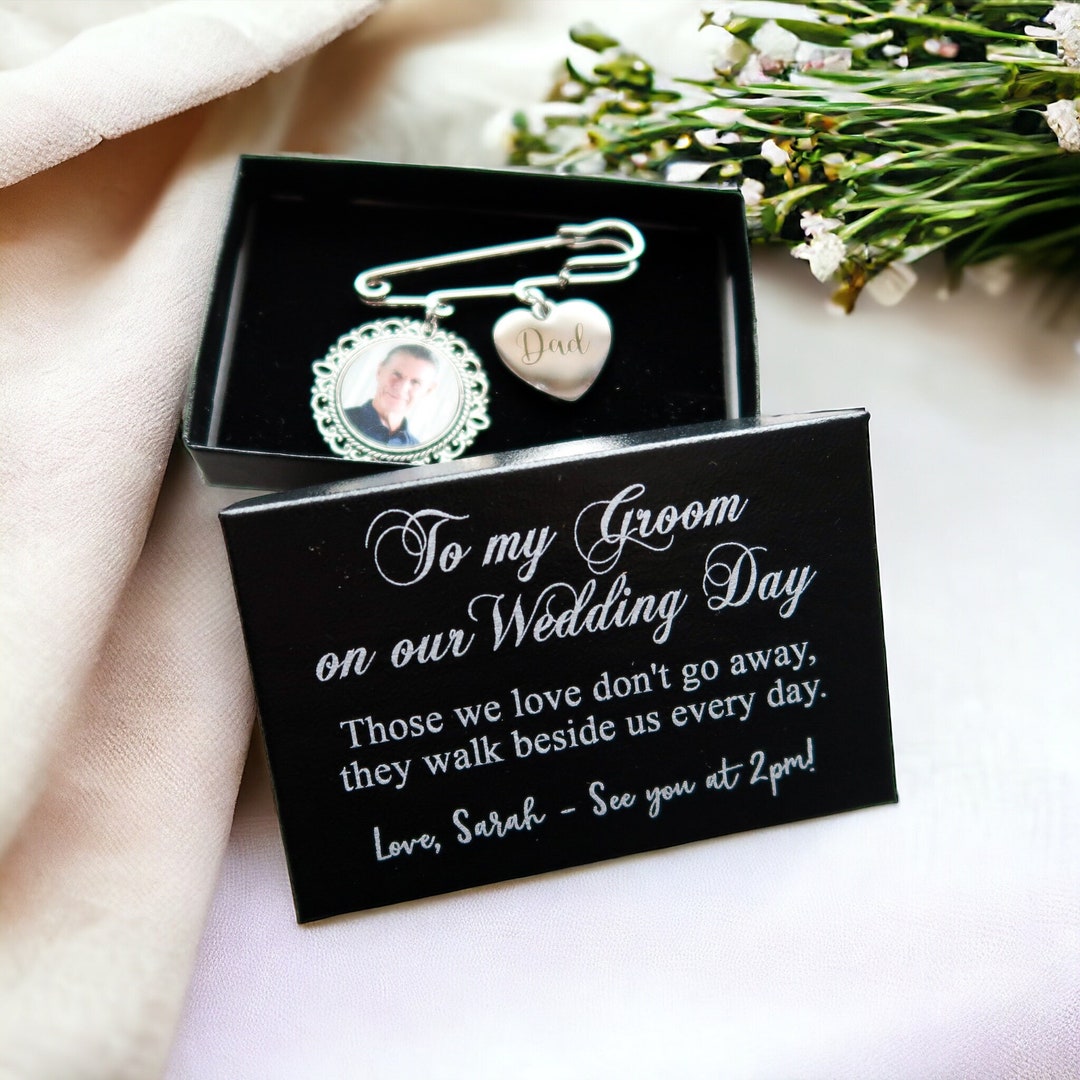 Buttonhole Pin for Groom Memorial Photo Charm Groom Memorial Gift ...